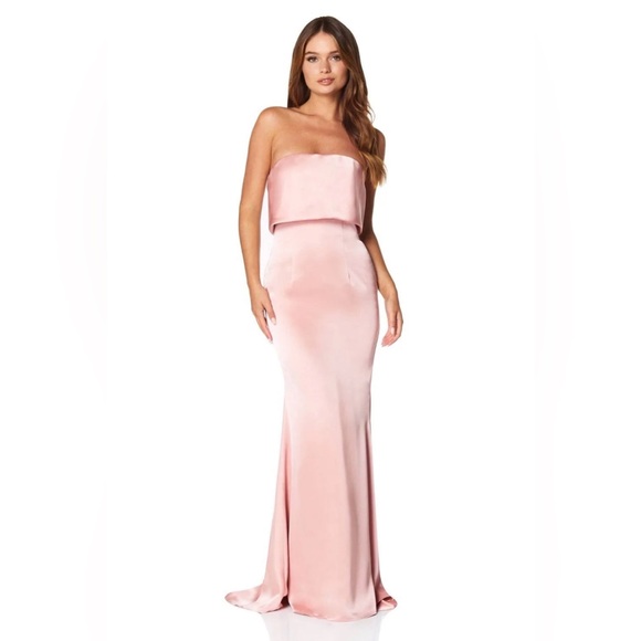 Jarlo London | Dresses | Jarlo London Blush Pink Strapless Satin Gown ...
